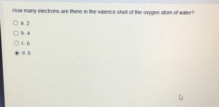 Solved How many electrons are there in the valence shell of | Chegg.com