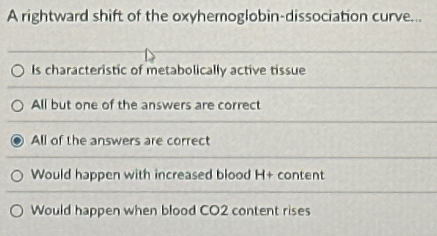 Solved A rightward shift of the oxyhemoglobin-dissociation | Chegg.com