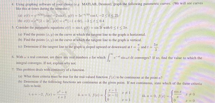 Solved 4 Using Graphing Software Of Your Choice E G Chegg