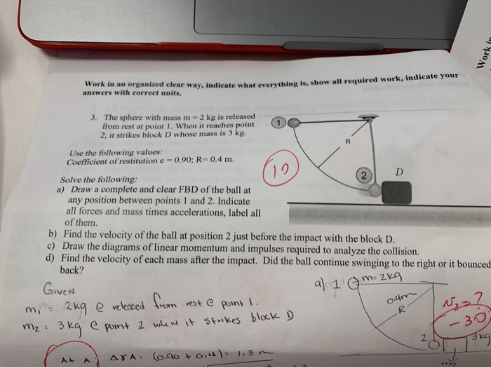 Solved Work- thing is show all required work, indicate work | Chegg.com