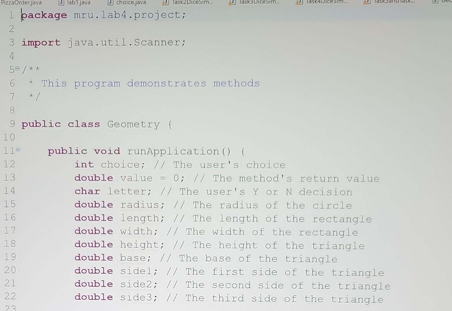 Solved - Be able to write methods - Be able to call methods | Chegg.com