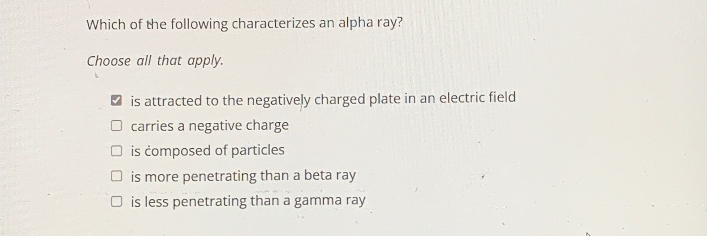 Solved Which of the following characterizes an alpha | Chegg.com