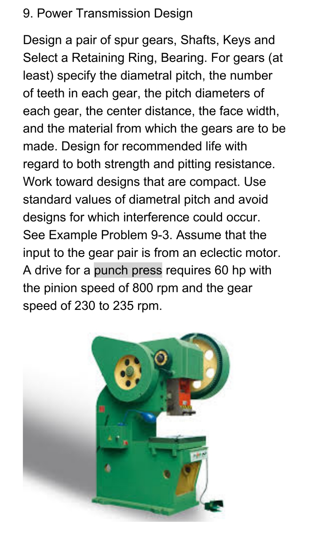 Power Transmission DesignDesign a pair of spur gears, | Chegg.com