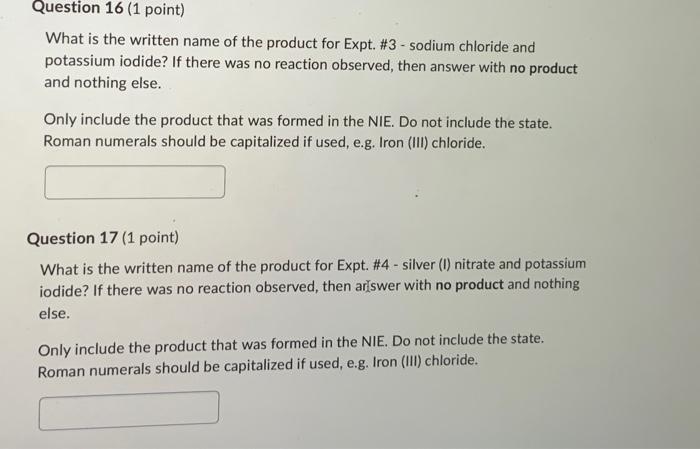 Solved What is the written name of the product for Expt. \#3 | Chegg.com