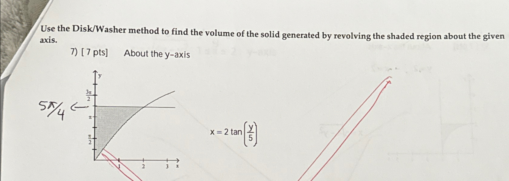 Solved Use the Disk/Washer method to find the volume of the | Chegg.com