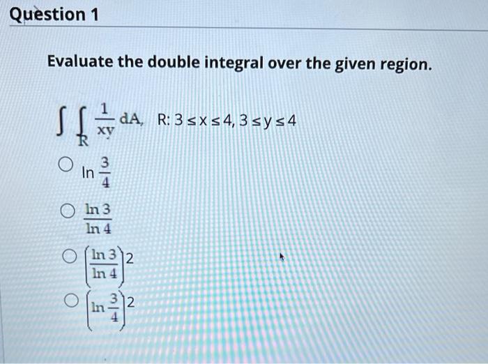 Solved Evaluate the double integral over the given region. | Chegg.com