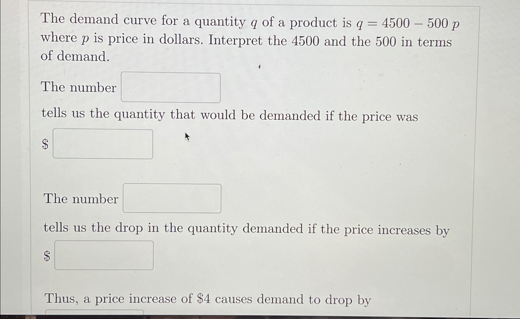 Solved The demand curve for a quantity q ﻿of a product is | Chegg.com