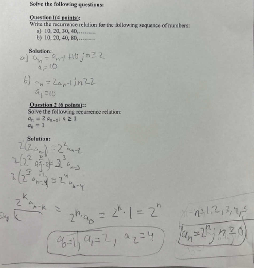 Solved Solve the following questions:Question1(4 | Chegg.com
