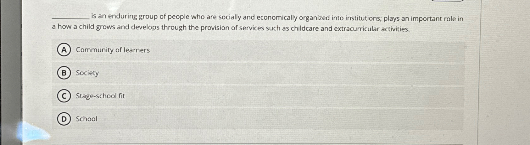 Solved is an enduring group of people who are socially and | Chegg.com