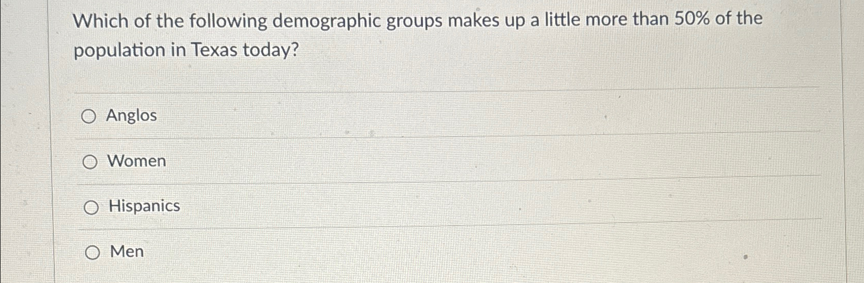 Solved Which of the following demographic groups makes up a | Chegg.com