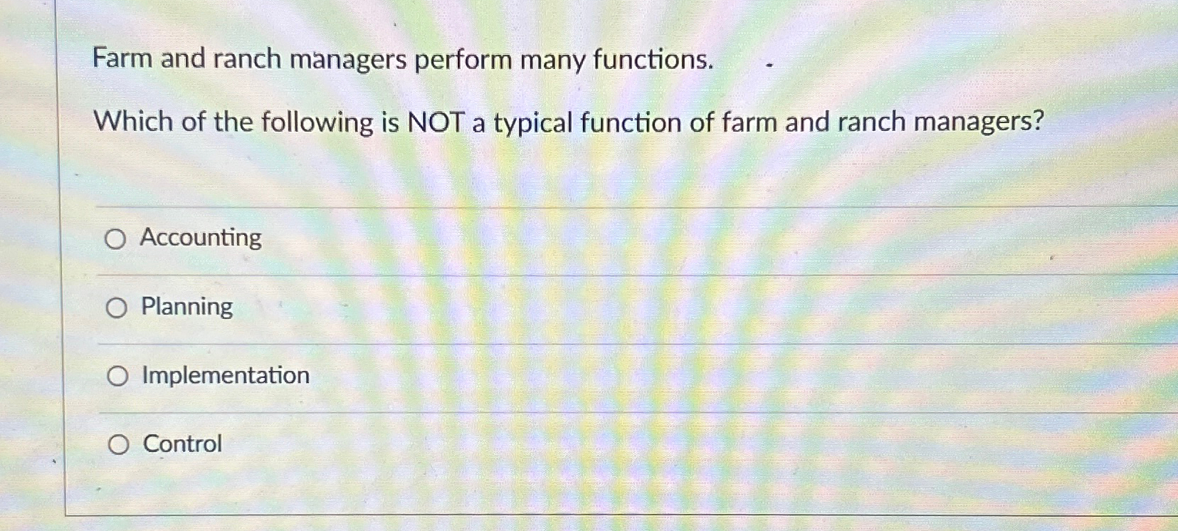 Solved Farm and ranch managers perform many functions.Which | Chegg.com