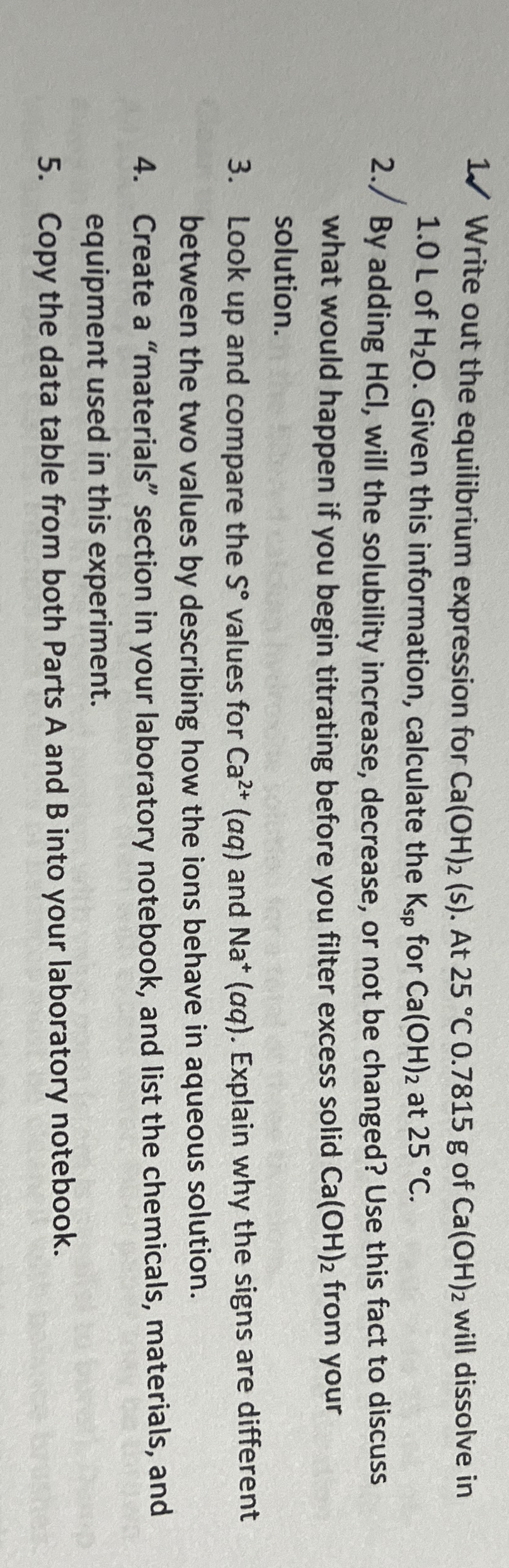 Solved 1 ﻿Write out the equilibrium expression for | Chegg.com