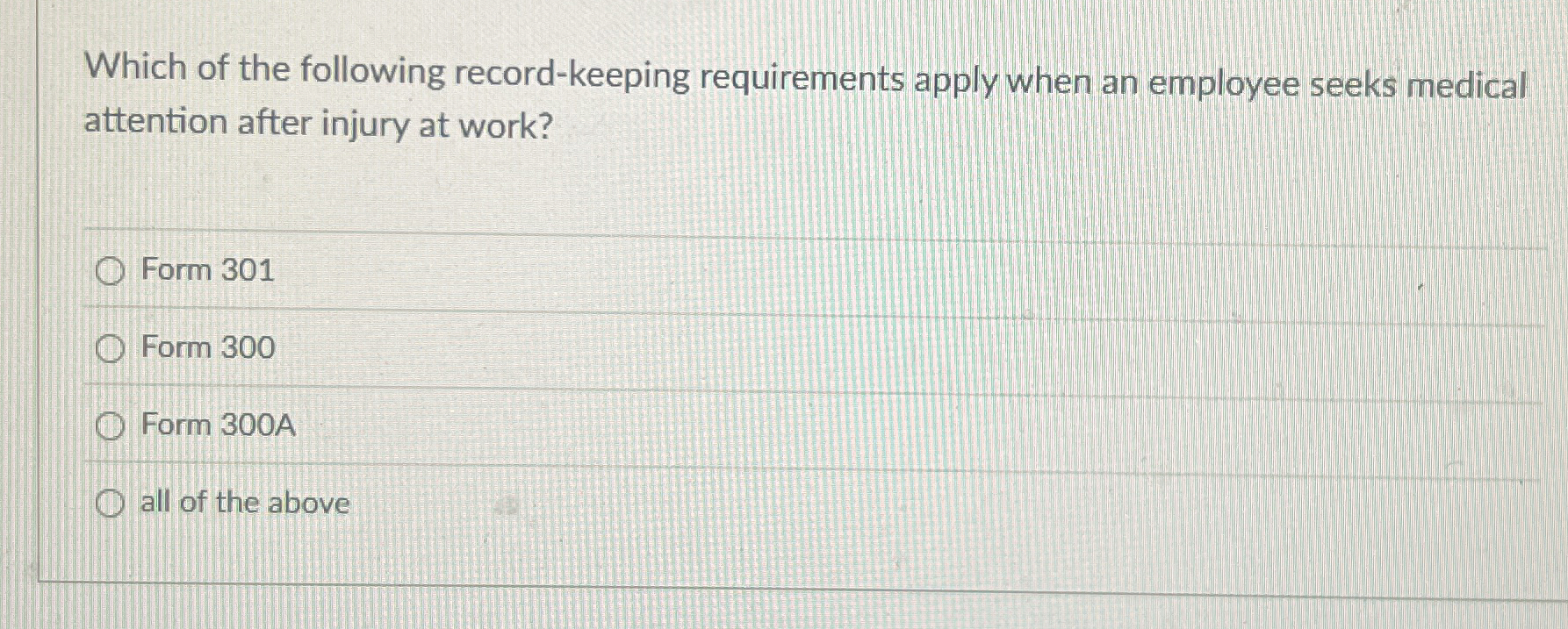 Solved Which of the following record-keeping requirements | Chegg.com
