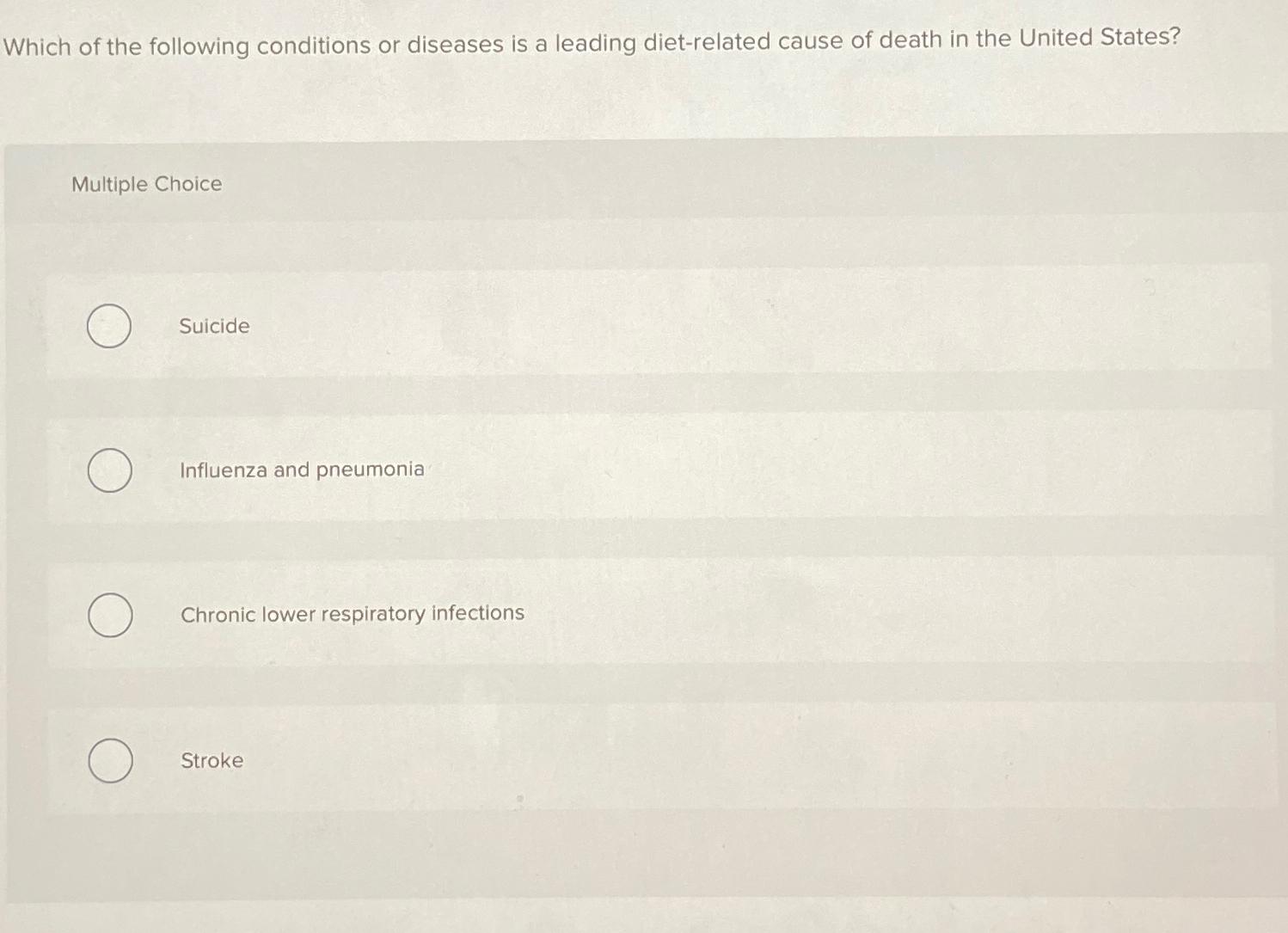 Solved Which of the following conditions or diseases is a | Chegg.com