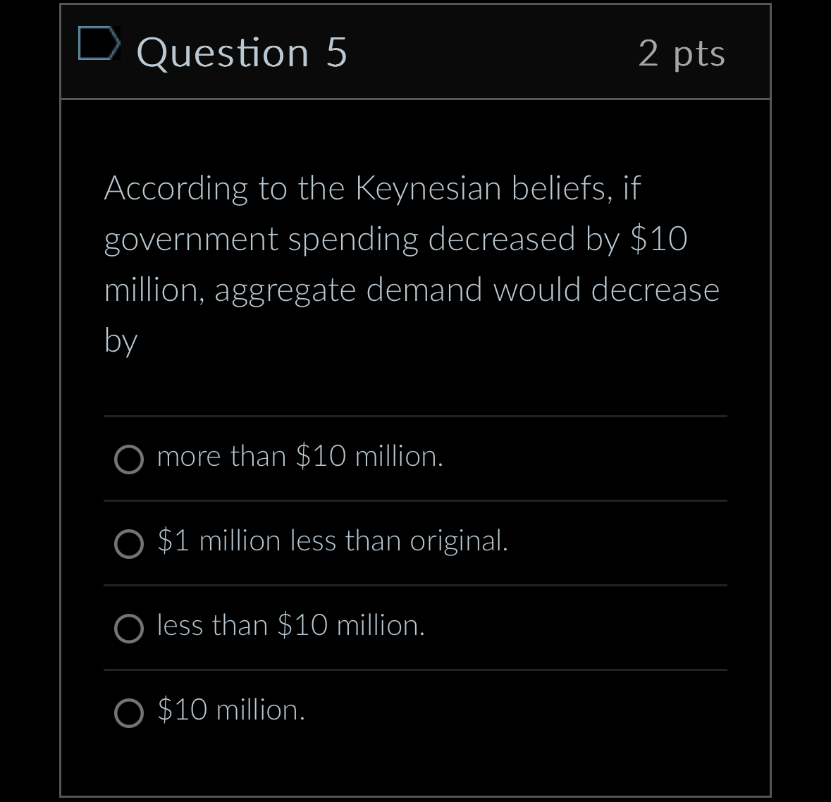 Solved Question 52 ﻿ptsAccording to the Keynesian beliefs, | Chegg.com