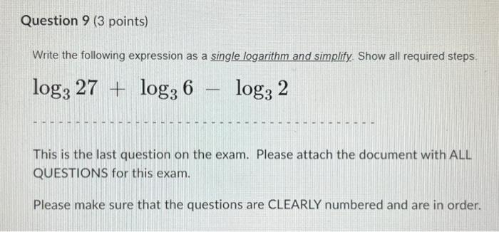 Solved Write the following expression as a single logarithm | Chegg.com