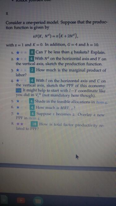 Solved consider a one-period model.Suppose that the | Chegg.com