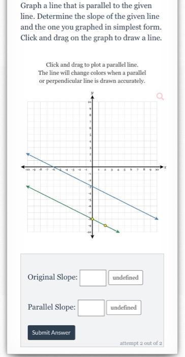 Solved Graph a line that is parallel to the given line. | Chegg.com