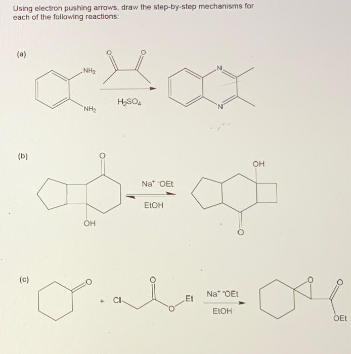 Solved Using electron pushing arrows, draw the step-by-step | Chegg.com