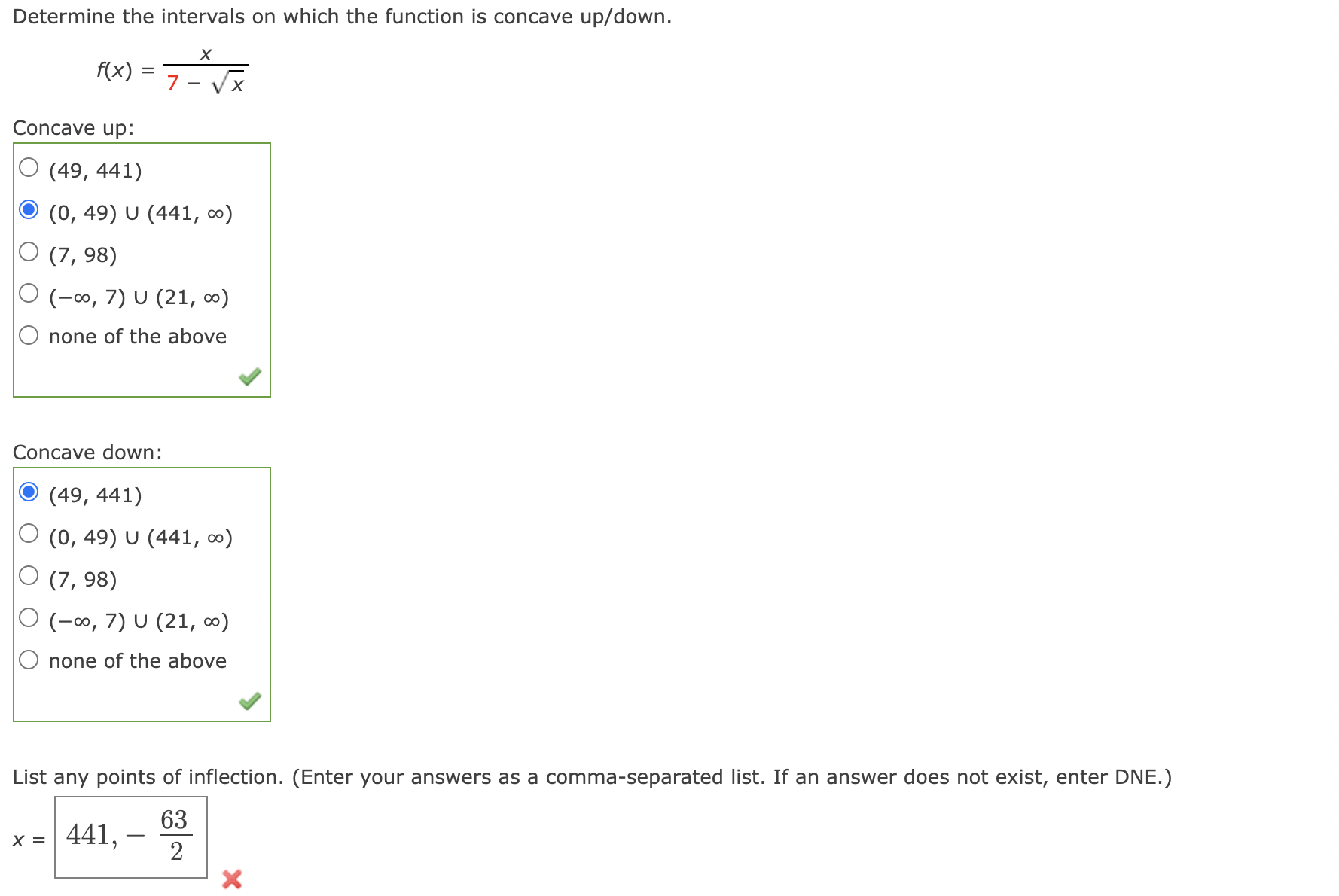 Solved Determine the intervals on which the function is | Chegg.com
