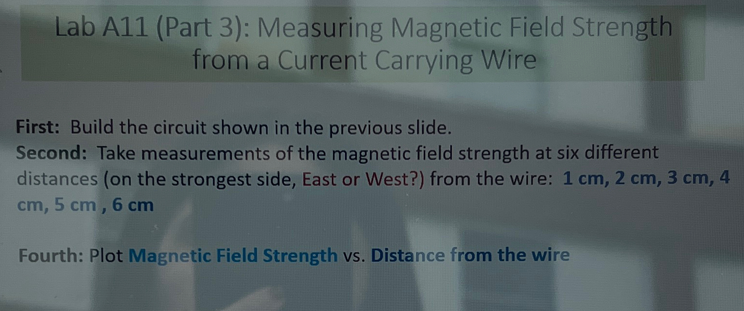 Solved Lab A11 (Part 3): Measuring Magnetic Field | Chegg.com