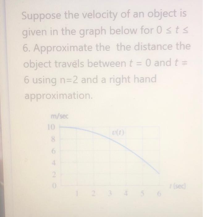 Solved Suppose the velocity of an object is given in the | Chegg.com