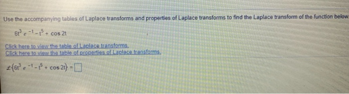 Solved Use the Laplace transform table and the linearity of | Chegg.com