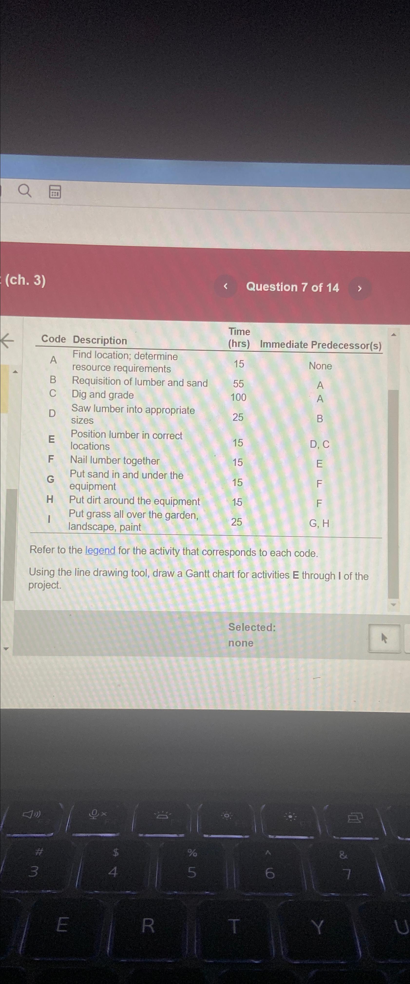 Solved (ch. 3)Question 7 ﻿of 14\table[[Code | Chegg.com
