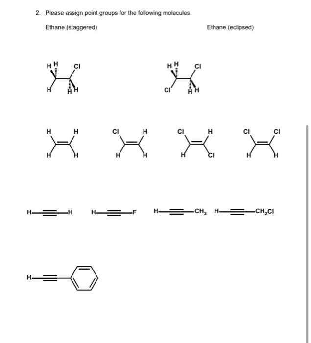 Solved 2. Please assign point groups for the following | Chegg.com