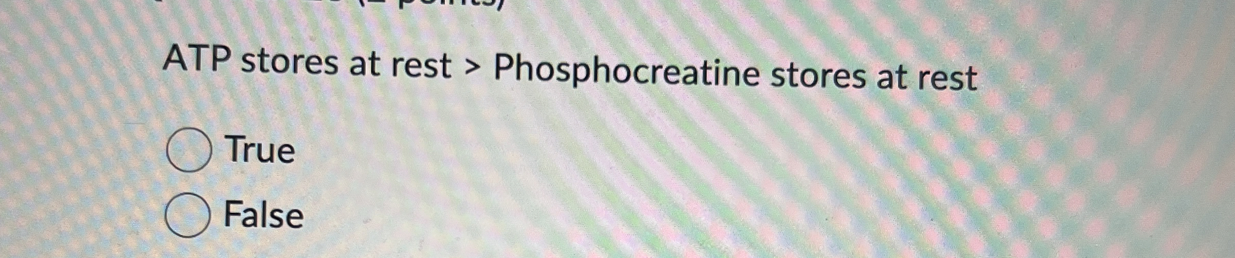 Solved ATP stores at rest > ﻿Phosphocreatine stores at rest | Chegg.com