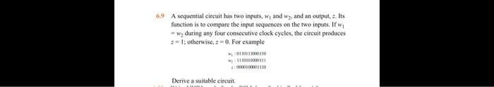 Solved A Sequential Circuit Has Two Inputs W₁ And Wê And 6642