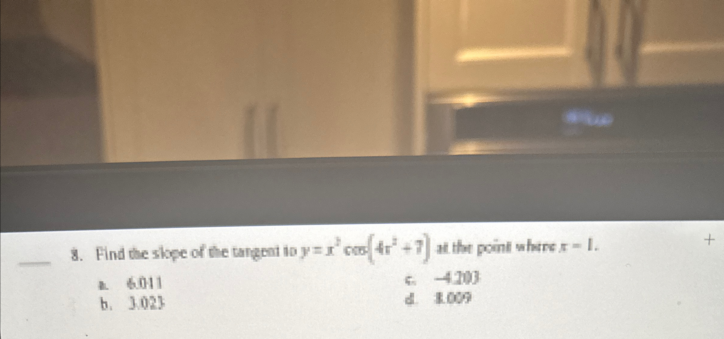 Solved Find the slope of the tangent to y=x2 ﻿cos (4x2+7) | Chegg.com