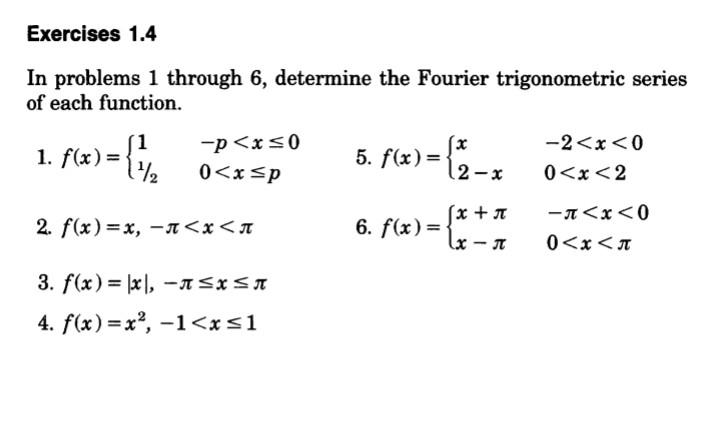 Solved In problems 1 through 6 , determine the Fourier | Chegg.com