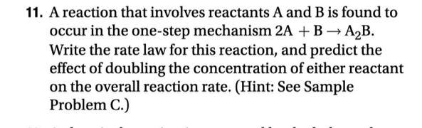 Solved A reaction that involves reactants A and B ﻿is found | Chegg.com
