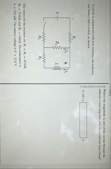 A circuit is constructed with four resistors, one | Chegg.com