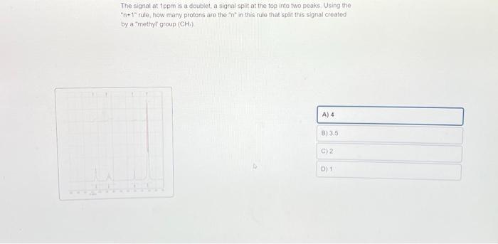 Solved The signal at 1ppm is a doublet, a signal split at | Chegg.com