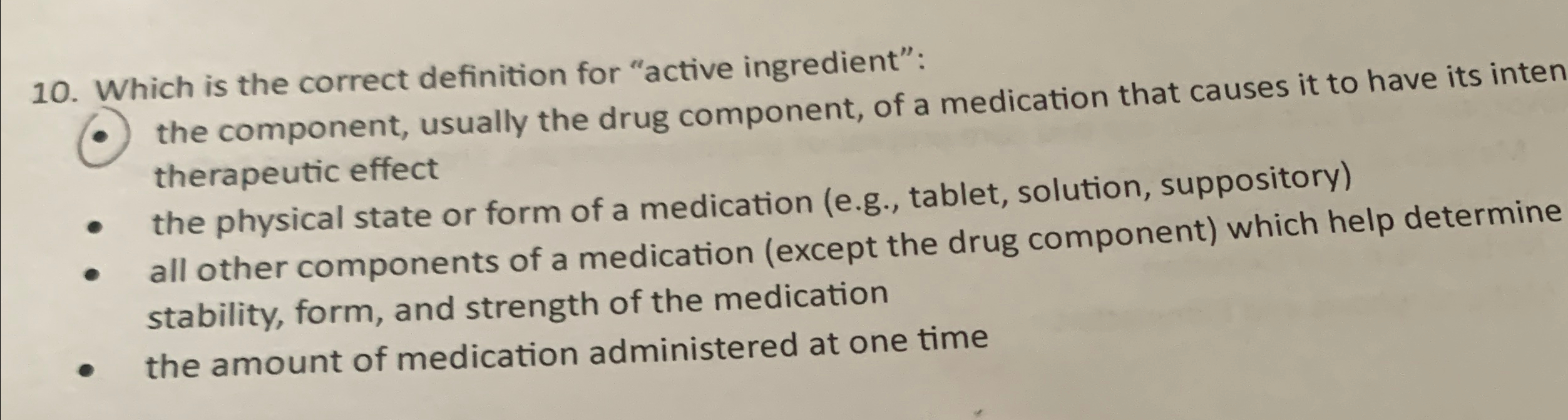 Solved Which is the correct definition for "active | Chegg.com