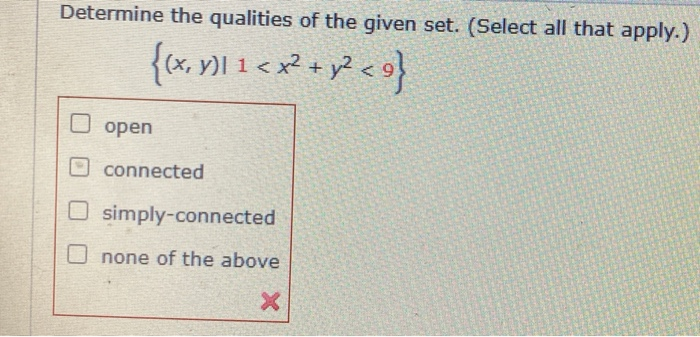 Solved Determine the qualities of the given set. (Select all | Chegg.com