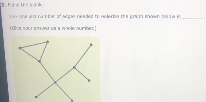 Solved 3. Fill in the blank. The smallest number of edges | Chegg.com