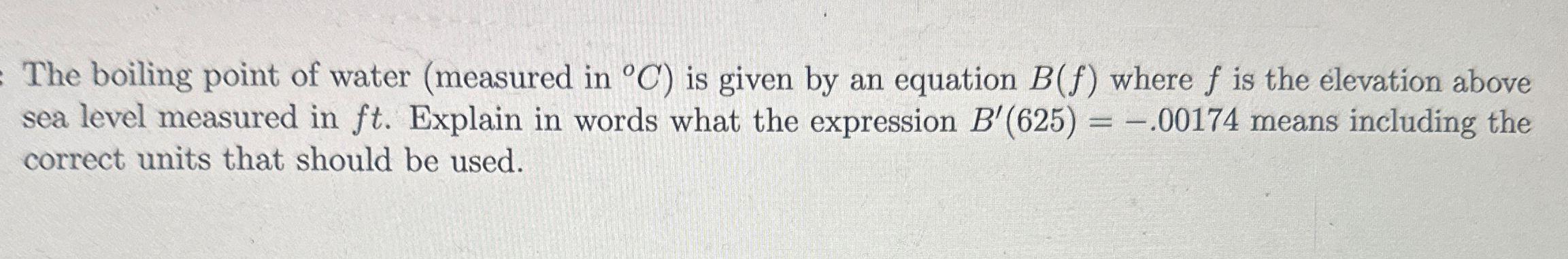 Solved The boiling point of water (measured in °C ) ﻿is | Chegg.com