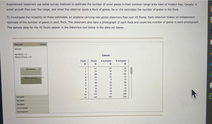 Experienced observers use aerial survey methods to | Chegg.com