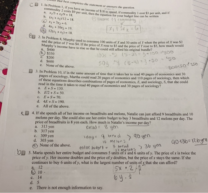 Solved show work for all even if answer is written , i want | Chegg.com