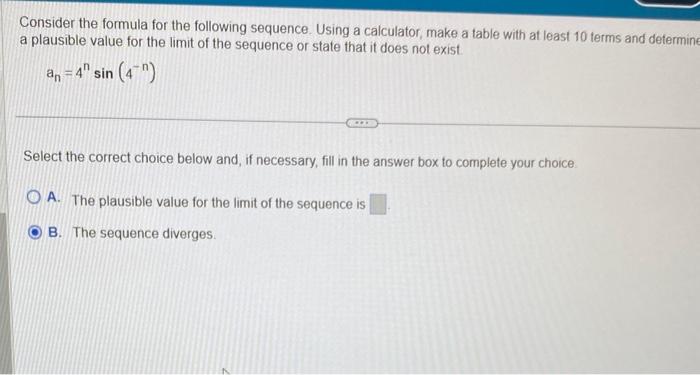 Solved Consider the formula for the following sequence. | Chegg.com