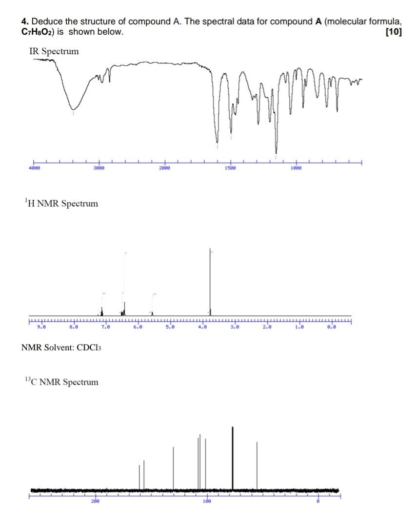 Solved 4 Deduce The Structure Of Compound A The Spectral