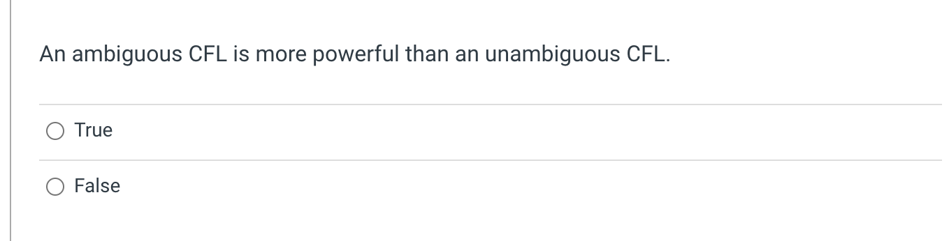 Solved An ambiguous CFL is more powerful than an unambiguous | Chegg.com