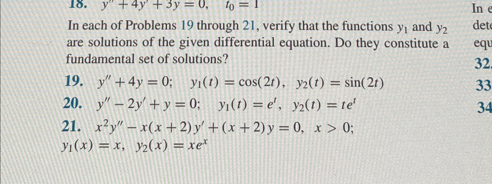 Solved In each of Problems 19 ﻿through 21, ﻿verify that the | Chegg.com