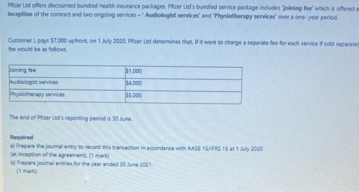 Solved Pfizer Ltd otlers discounted bundied health insurance | Chegg.com