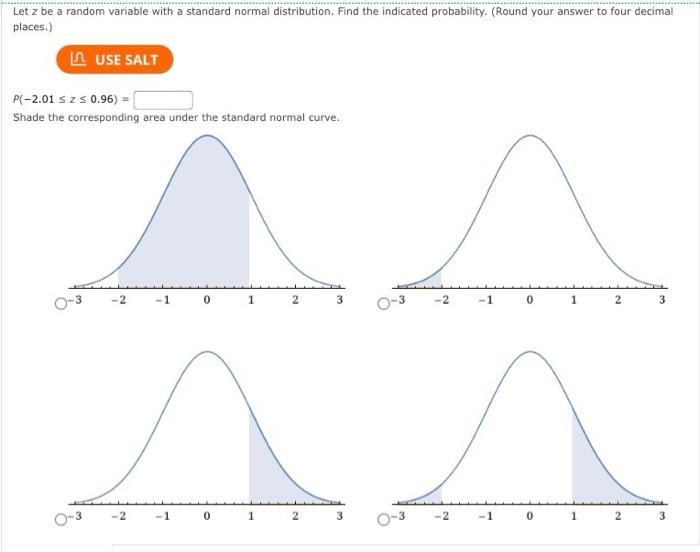 Solved Let z be a random variable with a standard normal | Chegg.com