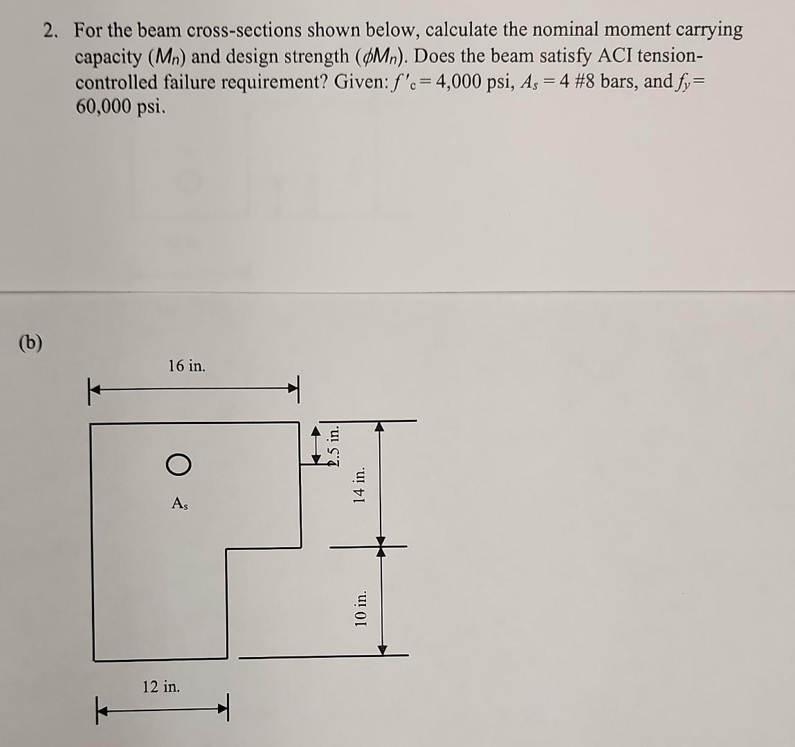 Solved 2. For the beam cross-sections shown below, calculate | Chegg.com