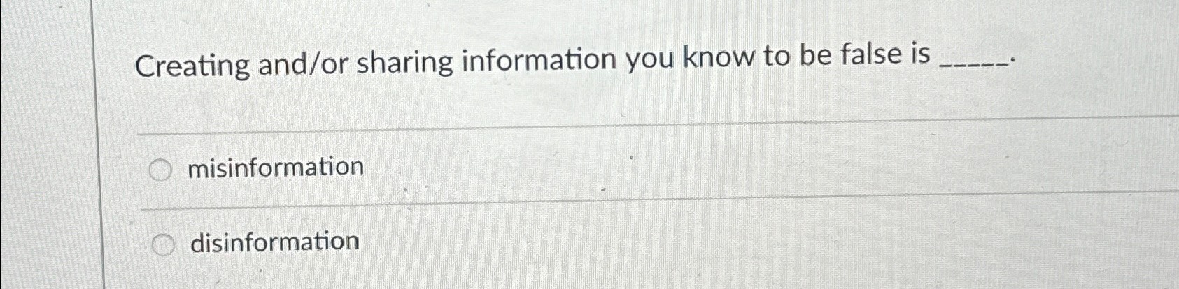 Creating and/or sharing information you know to be | Chegg.com